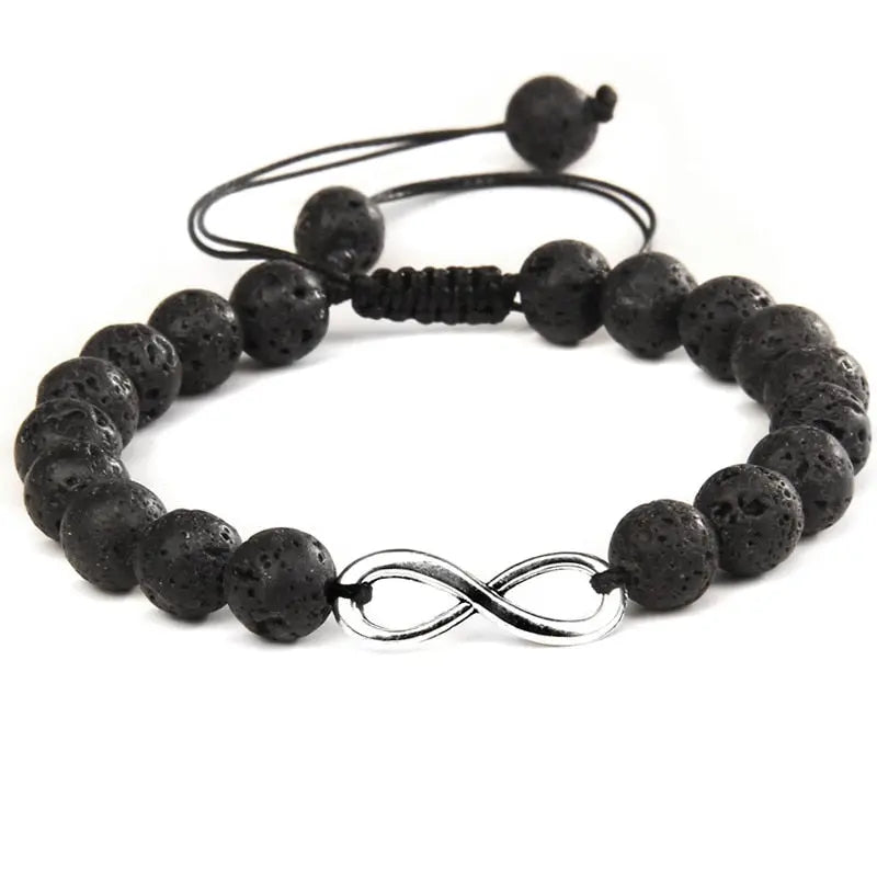 Bracelet infini en pierre naturelle de roche volcanique – Ma Pierre ...